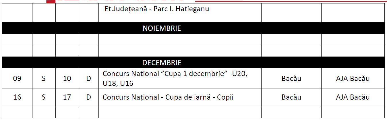 Calendar competitional 2023 – Asociatia sportivilor de performanta